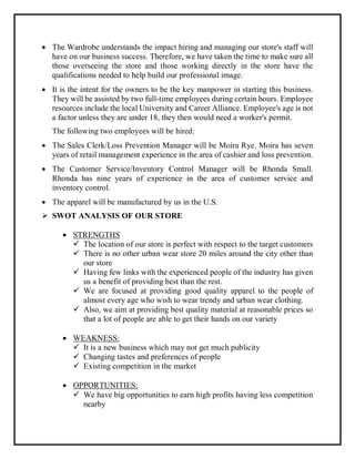 business proposal for a clothing store in the United States | PDF