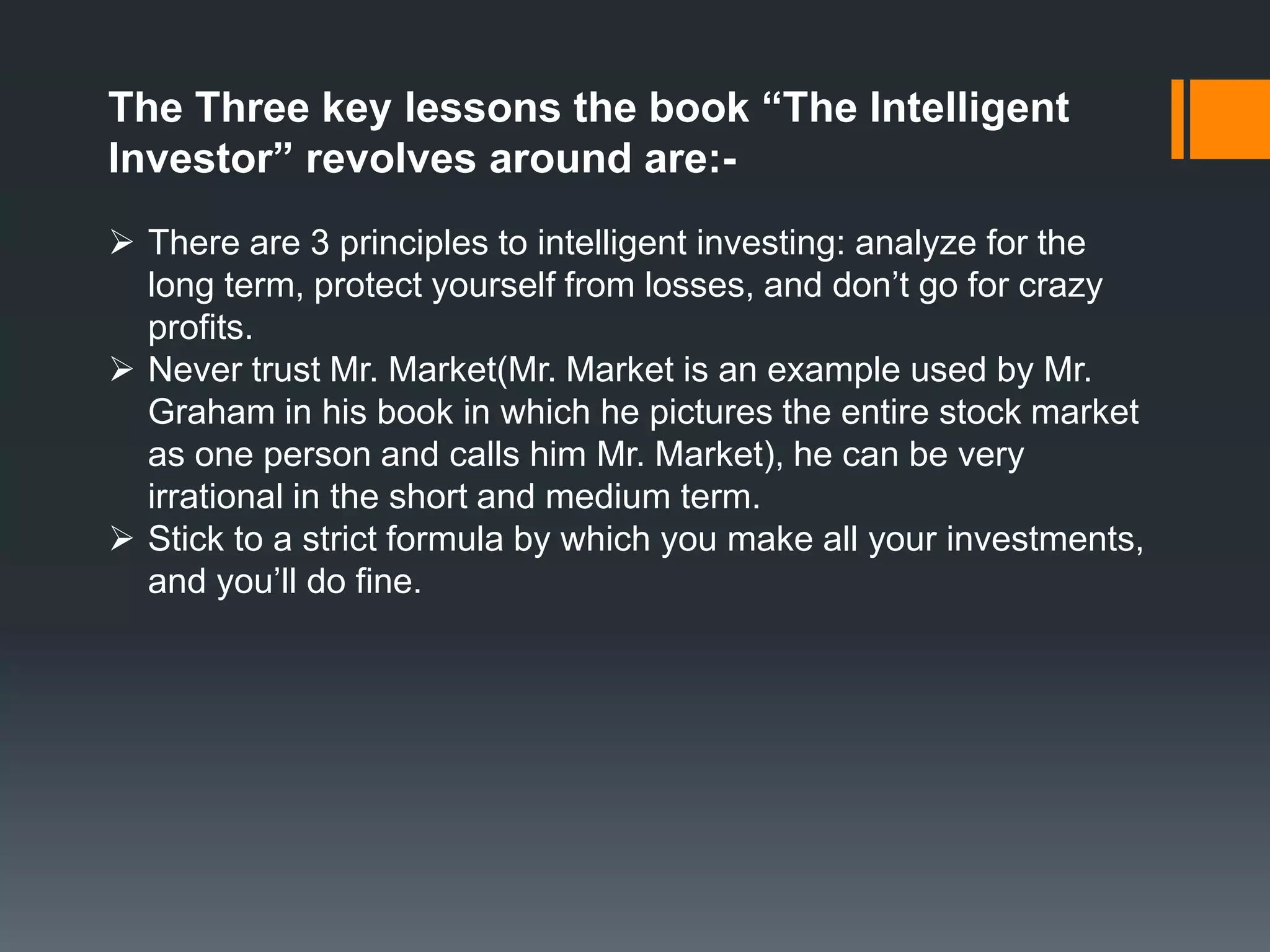 The intelligent investor: Book Review | PPTX