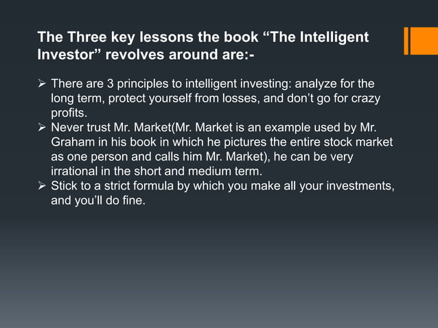 The intelligent investor: Book Review | PPTX | Stocks and Bonds ...