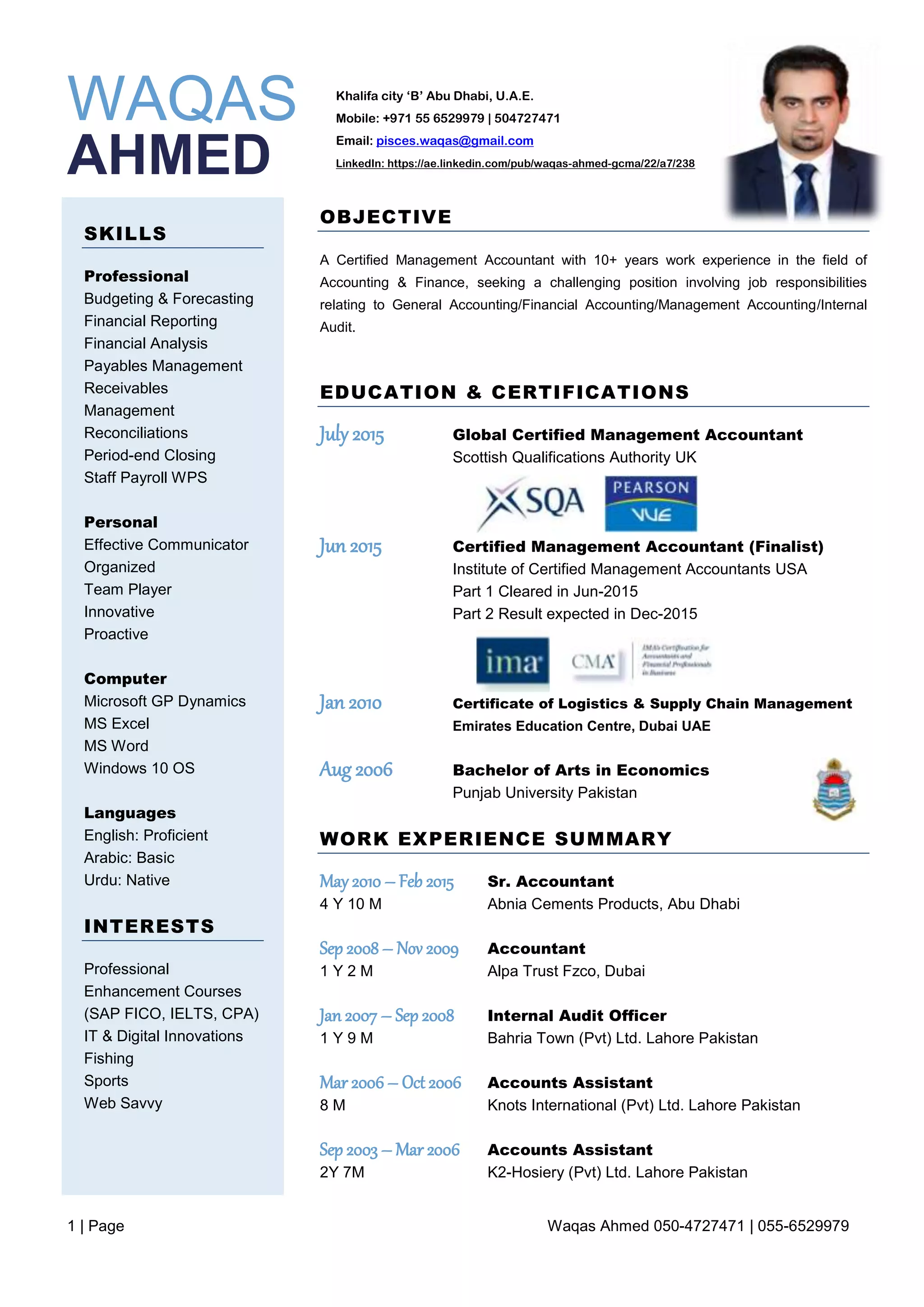 Resume Waqas Ahmed | PDF