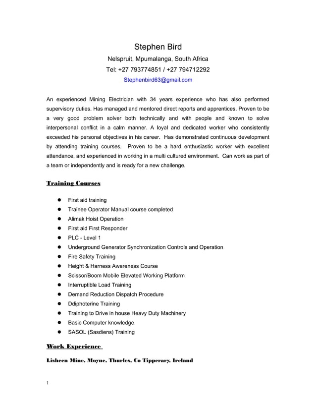 Stephen CV 20016 | DOC