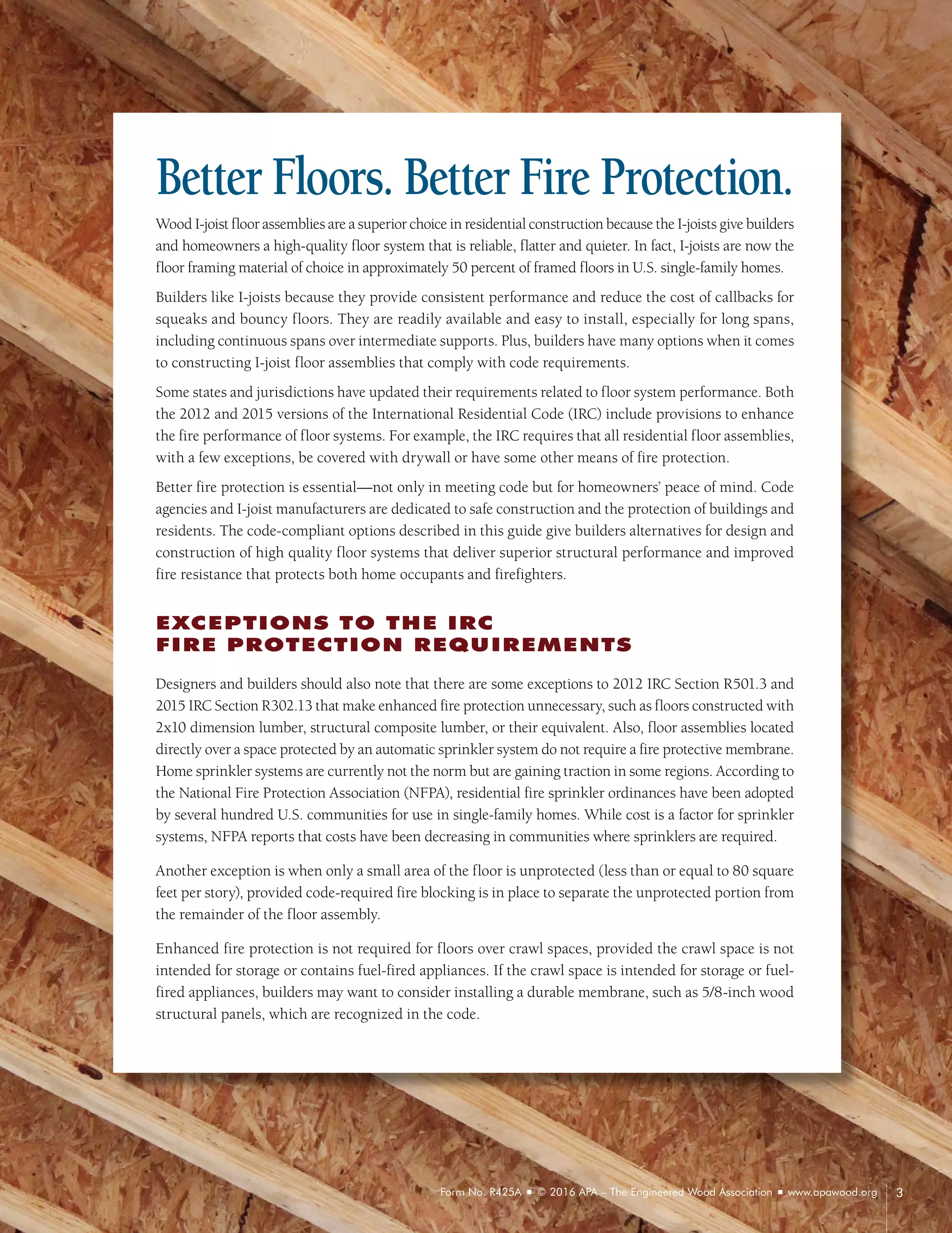 APA IRC Fire protection Options -R425 | PDF