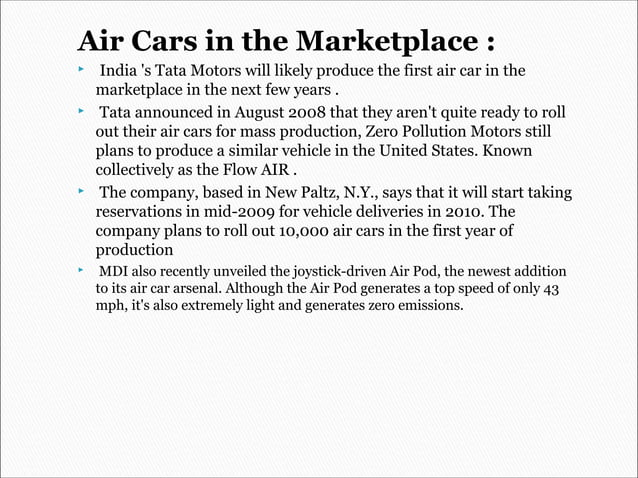 air powered car presentation | PPT