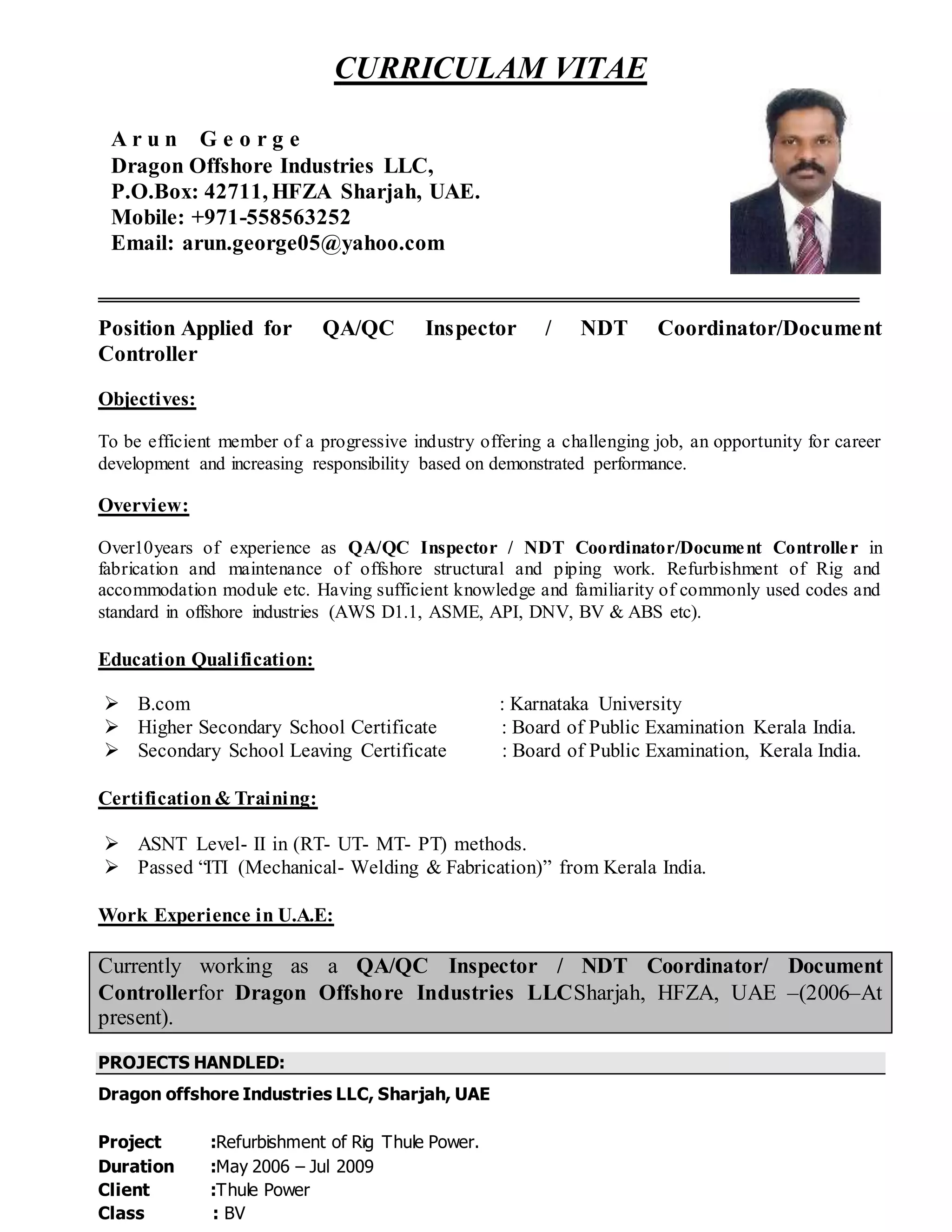 Arun CV | PDF