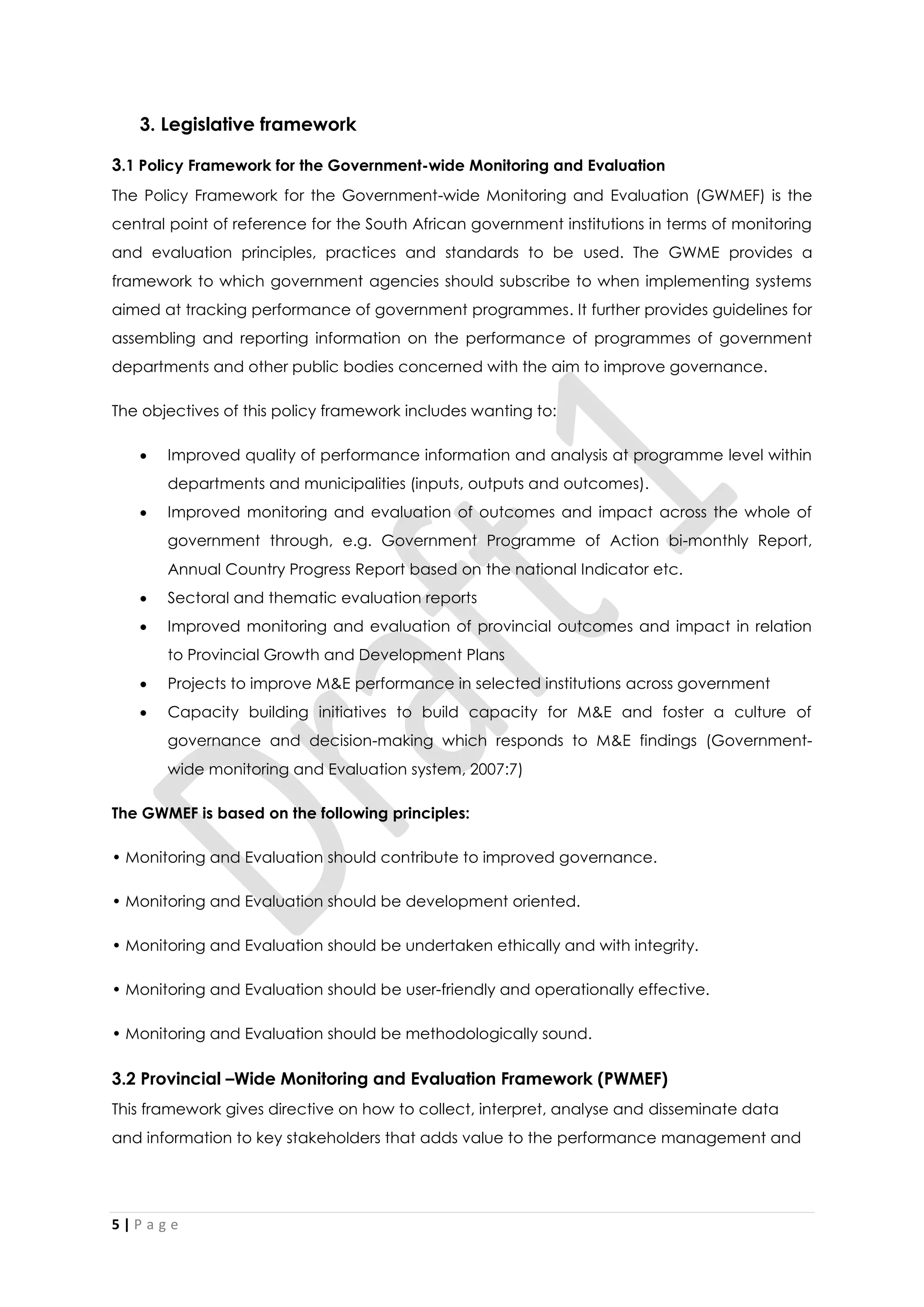 Monitoring and Evaluation Framework | PDF
