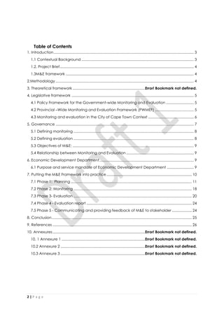 Monitoring and Evaluation Framework | PDF