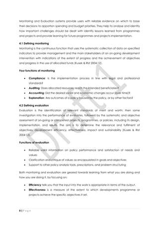 Monitoring and Evaluation Framework | PDF