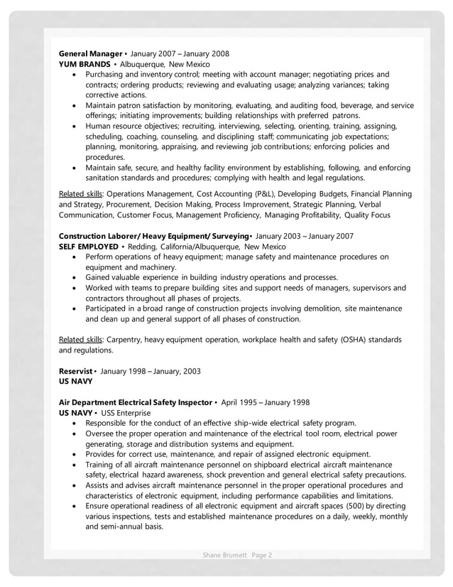 Shane Brumett Resume_December 2015 | PDF