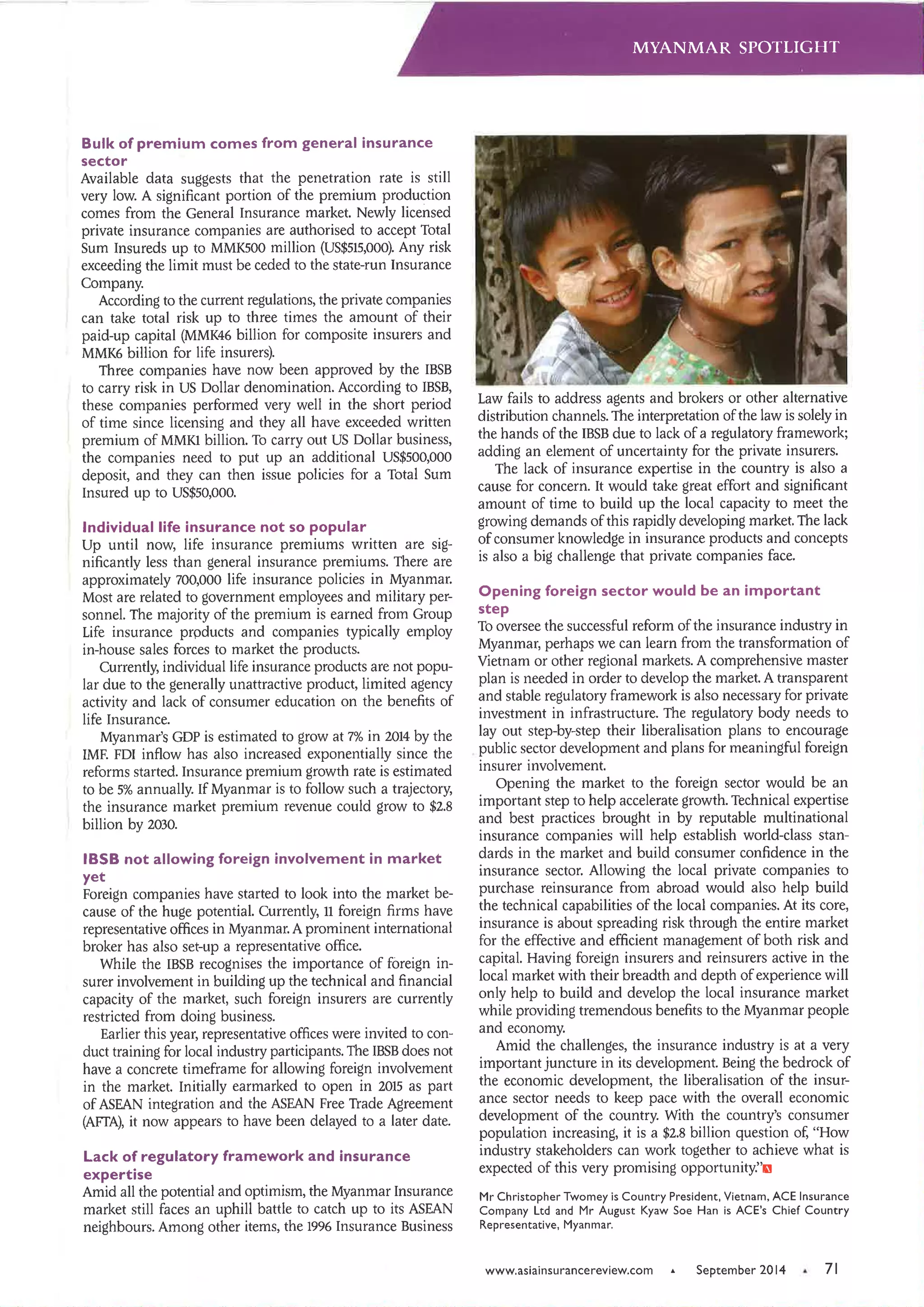 Myanmar_ Opportunities & challenges of Myanmar insurance sector | PDF