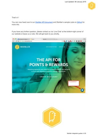 DevelopmentIntegrationGuides-Warbler | PDF