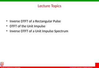 IDTFT - Signals and Systems Slides - Eng | PPTX