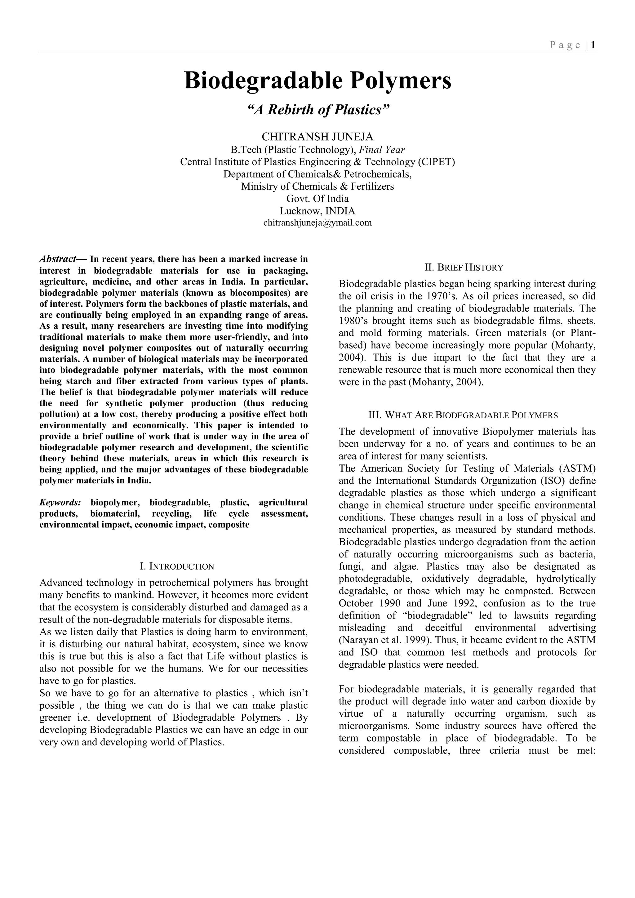 Biodegradable_Polymers_by_Chitransh_Juneja | PDF