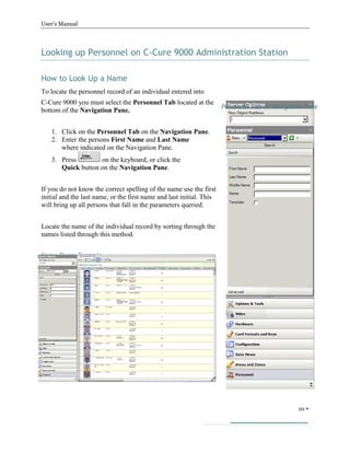 Ccure 9000 Admin user's manual | PDF