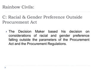 Objective Criteria used to evaluate and award bids R Esau | PPTX