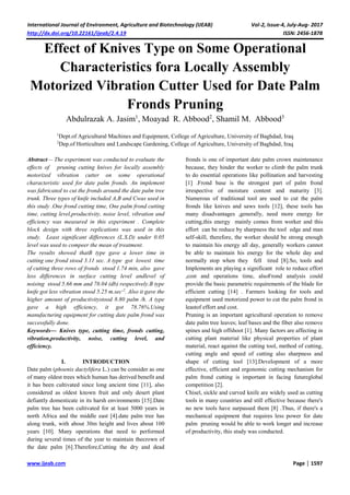 Effect of Knives Type on Some Operational Characteristics fora Locally ...