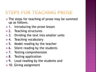 Teaching of poetry and prose at High school.pptx | Homework and Study ...