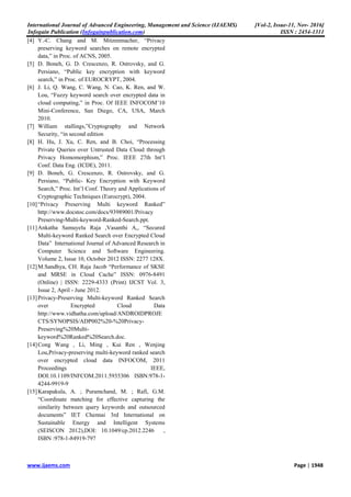 enhanced secure multi keyword top k retrieval in cloud | PDF