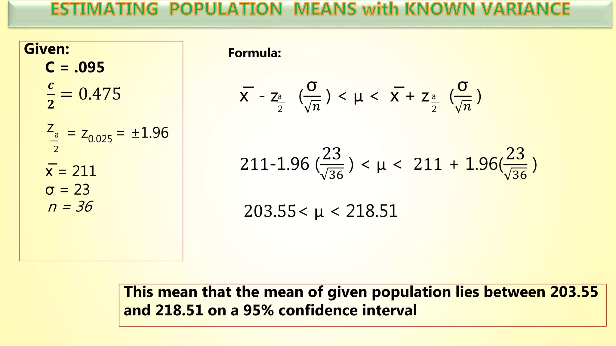 Estimating population mean | PPTX