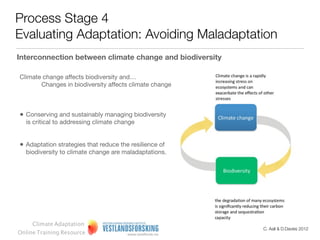 Evaluating adaptation - Avoiding maladaptation- training for adaptation ...