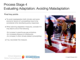 Evaluating adaptation - Avoiding maladaptation- training for adaptation ...