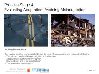 Evaluating adaptation - Avoiding maladaptation- training for adaptation ...