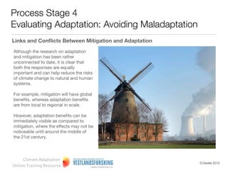 Evaluating adaptation - Avoiding maladaptation- training for adaptation ...