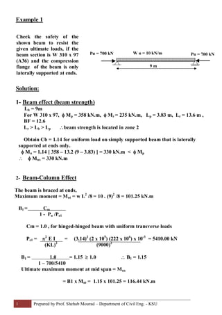 19-Examples for Beam Column (Steel Structural Design & Prof. Shehab ...