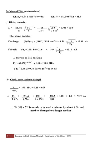 19-Examples for Beam Column (Steel Structural Design & Prof. Shehab ...