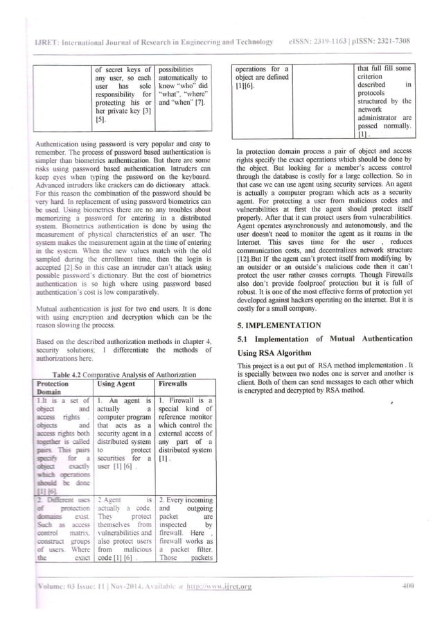 Comparative Analysis Of Authentication And Authorization Security In Distributed System