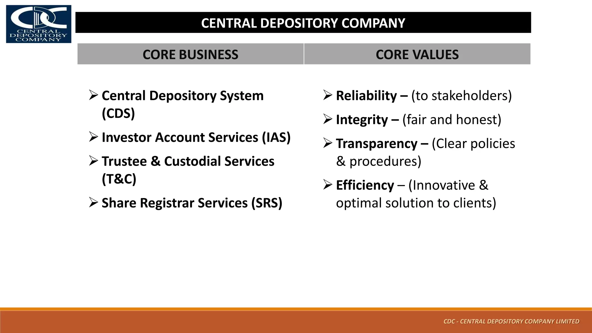 CDC - Central Depository Company Ltd | PPTX
