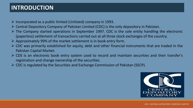 CDC - Central Depository Company Ltd | PPT