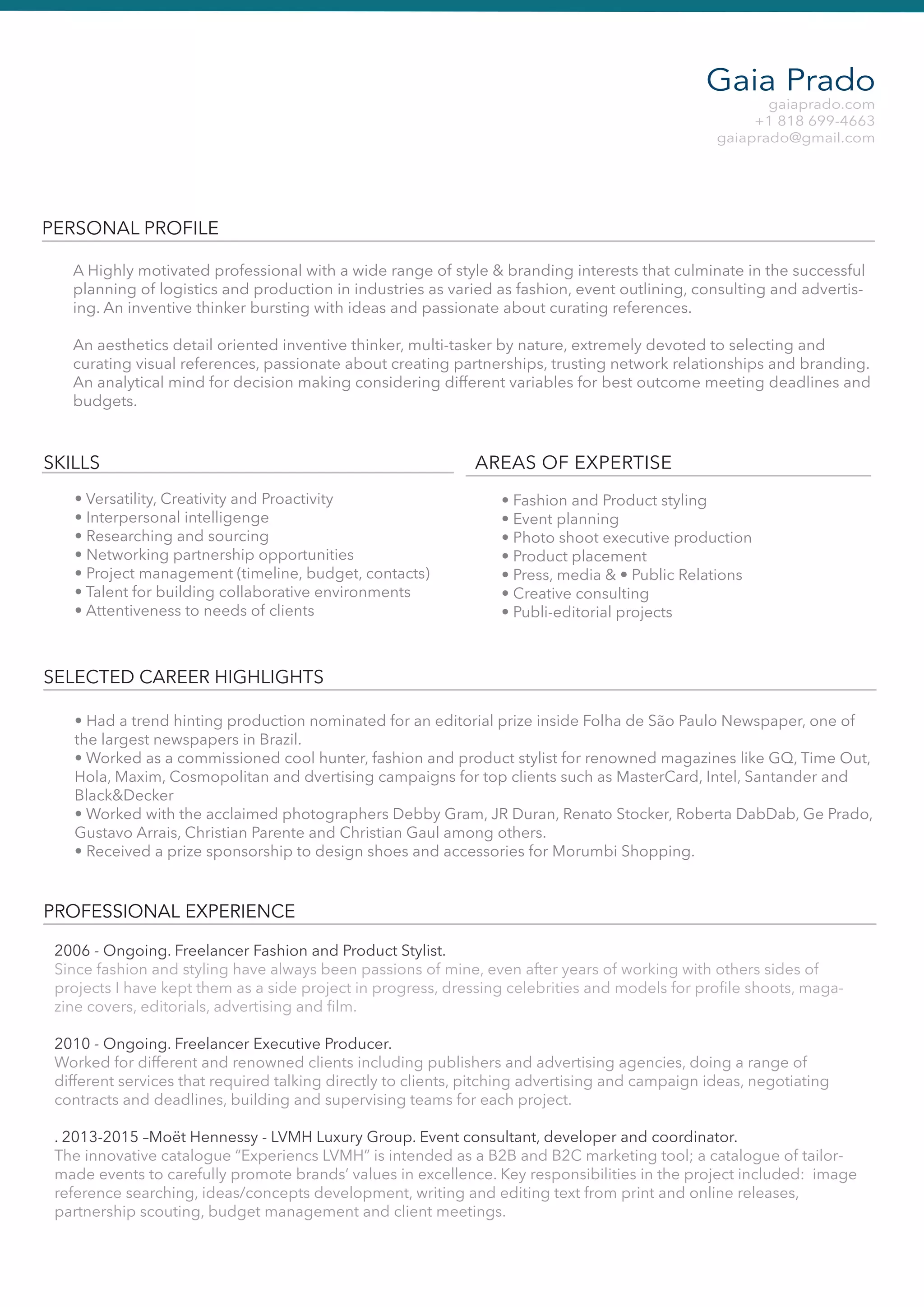 Gaia Prado CV | PDF