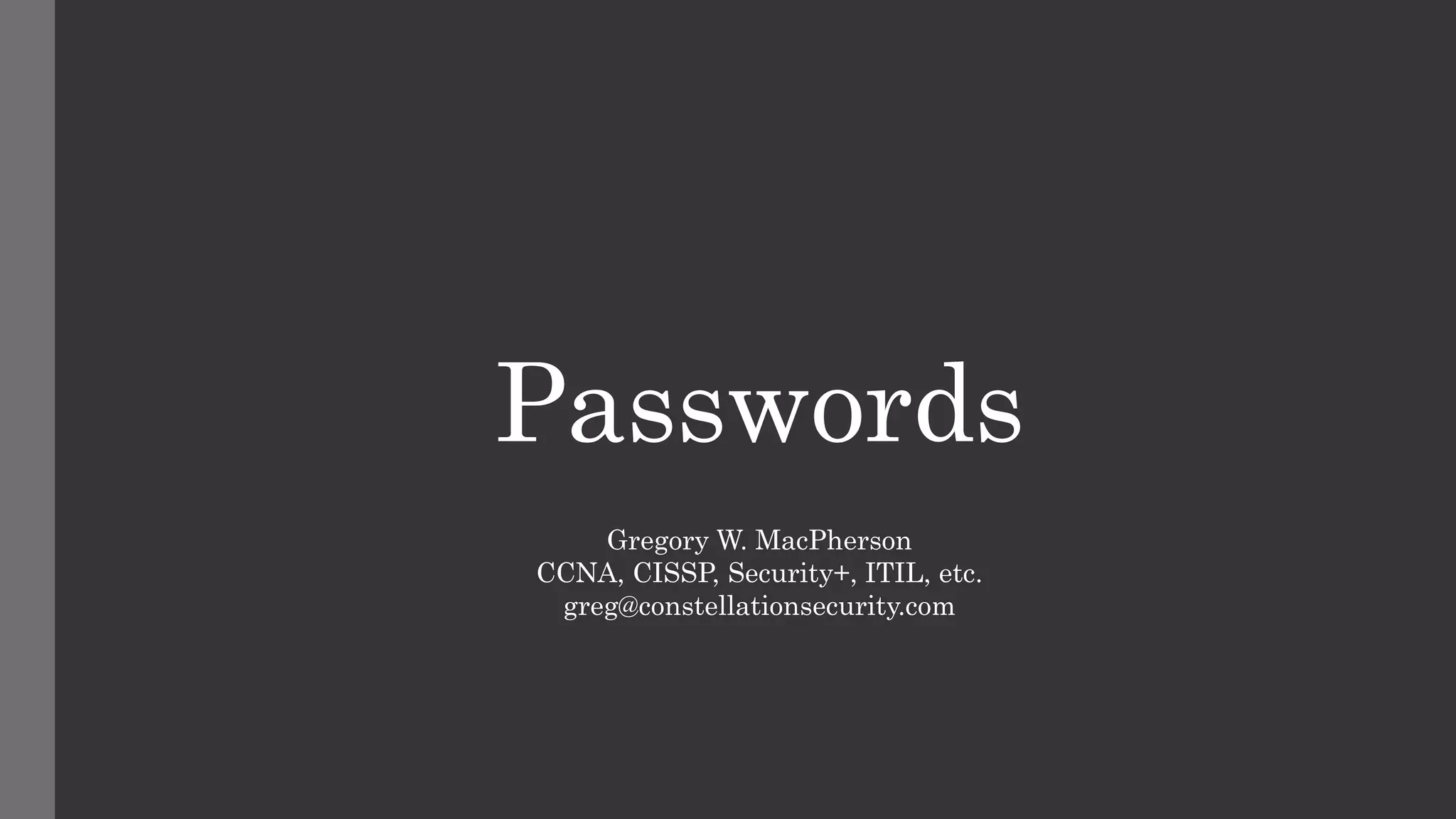 Passwords presentation | PPTX