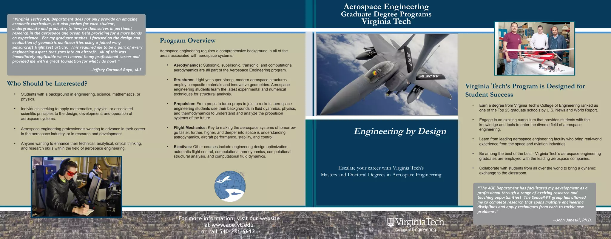 Aerospace Engineering Graduate Brochure | PDF | Professional School ...