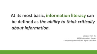 Where Does Information Literacy Fit? Mapping the Core | PDF