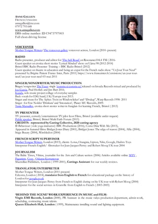 Anne Gallien Live Arts | DOCX