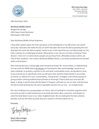 Letter from the Mayor | PDF