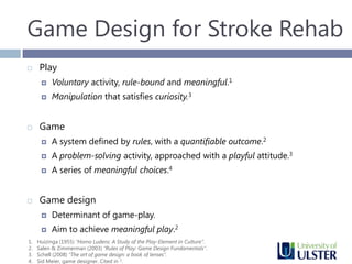 Games For Upper-limb Stroke Rehabilitation (Seminar) | PPTX