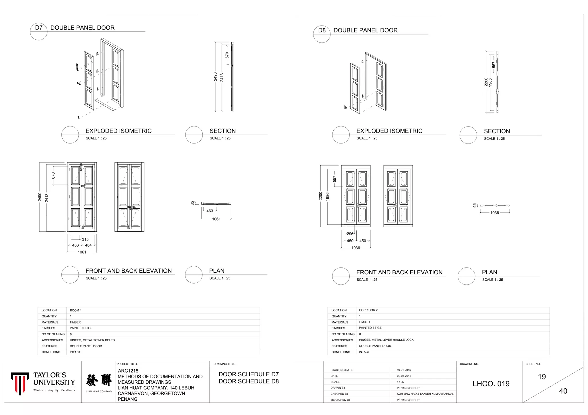 19 finalised door schedule d7 d8 ready plot a1 titleblock landscape ...