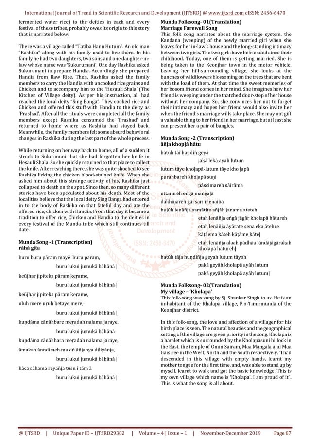 Folklore of Munda Tribe in Odisha | PDF | Hinduism | Religion ...