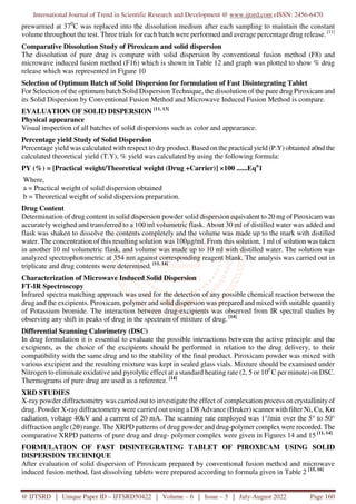 Formulation, Development and Evaluation of Fast Disintegrating Tablet ...