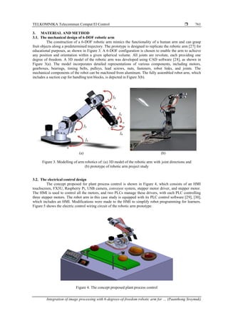 Integration of image processing with 6-degrees-of-freedom robotic arm ...