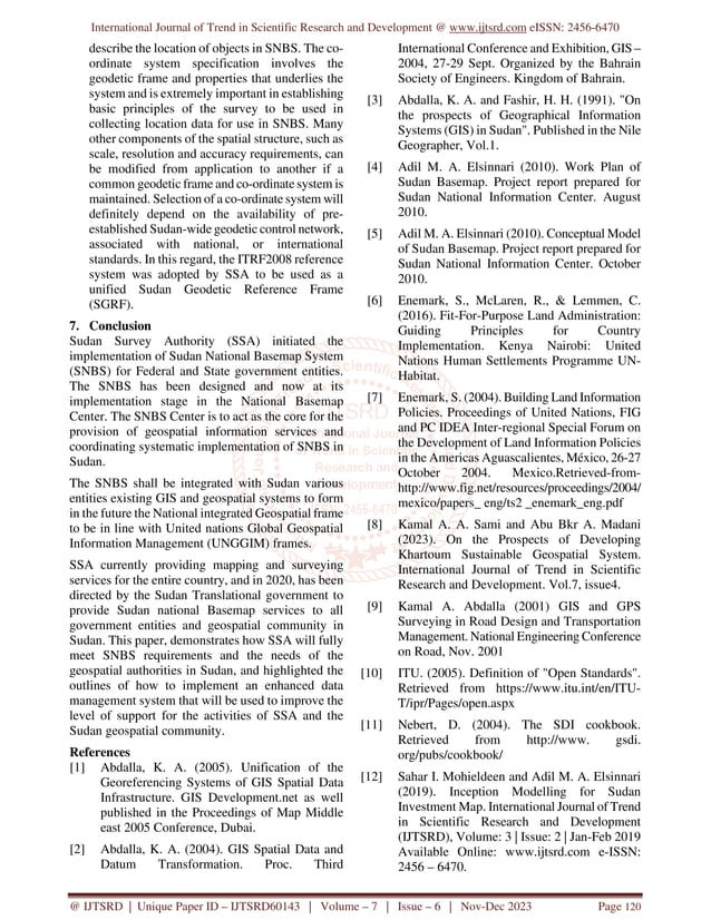 Implementation Concepts of Sudan Integrated Geospatial Information Frame | PDF
