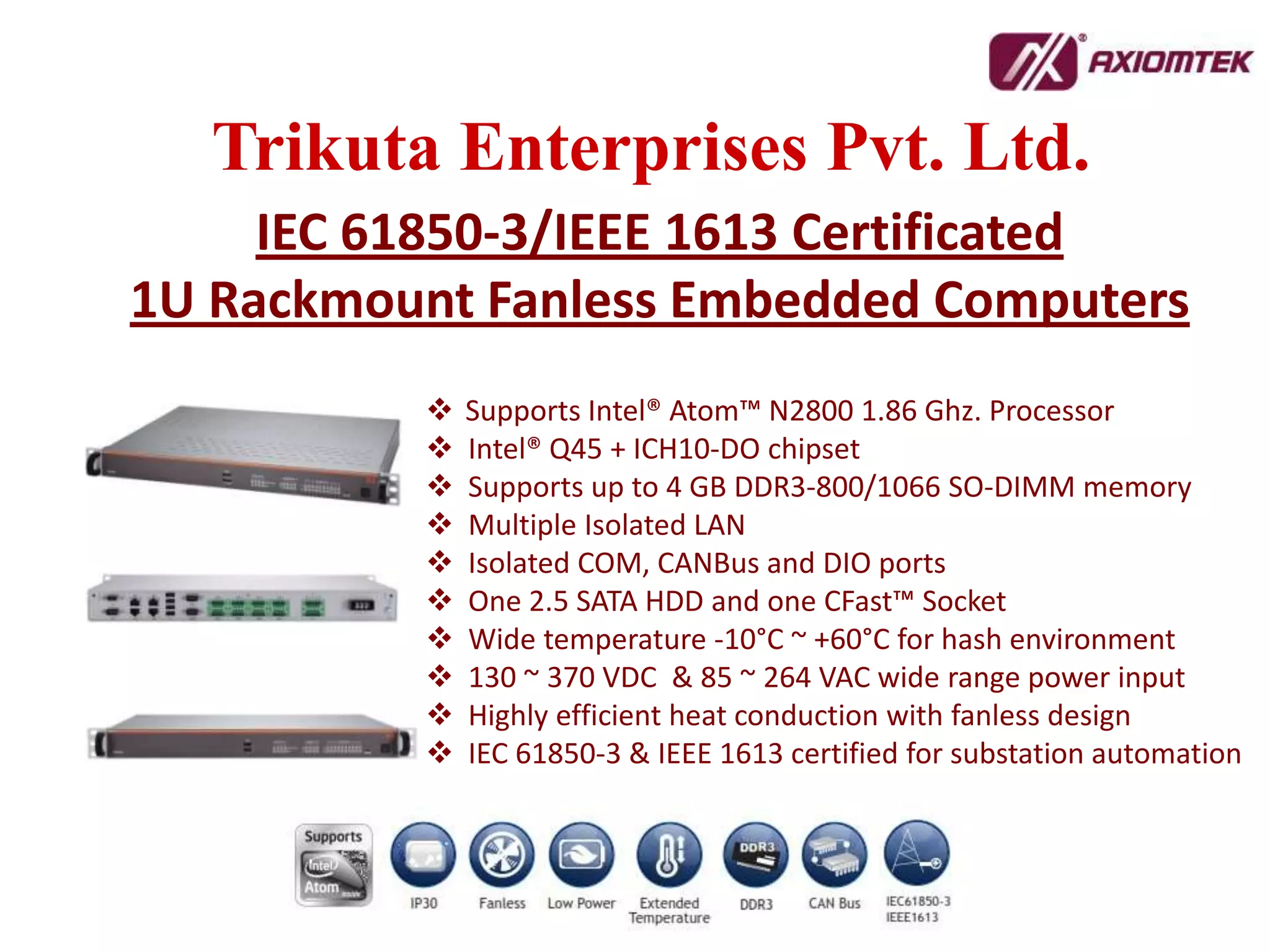 19” 1U Rackmount Fanless Embedded Computers | PPTX