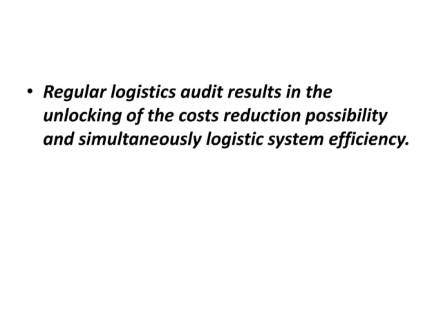 LOGISTICS AUDIT | PPTX