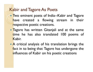 Kabir and Tagore As Poets- A Comparative Study | PDF