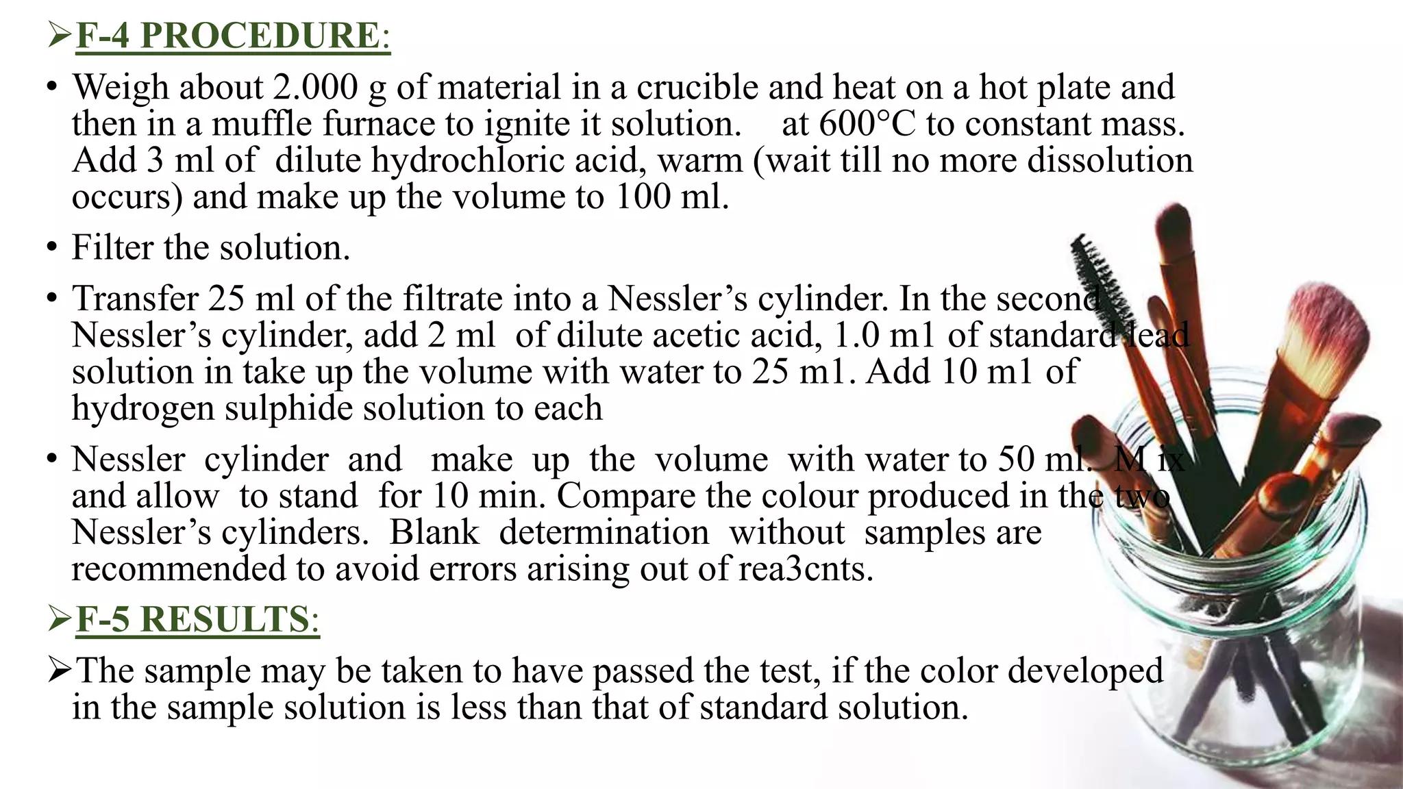 Indian standard specification laid down for sampling and testing of ...