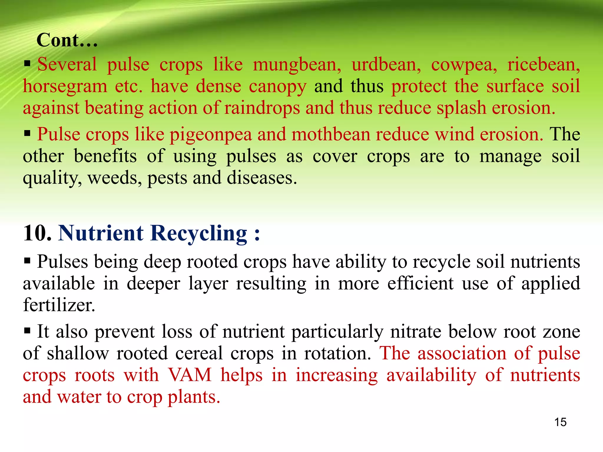 Role of Pulses in Conservation Agriculture | PPTX