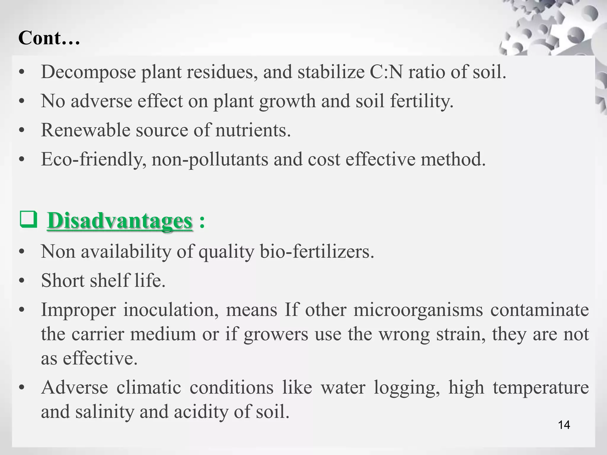 Bio-fertilizer inoculation procedure for major pulses & Advantages and disadvantages of bio ...
