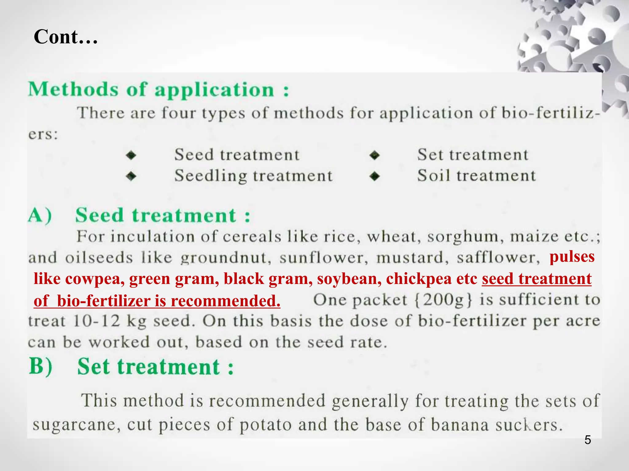 Bio-fertilizer inoculation procedure for major pulses & Advantages and ...
